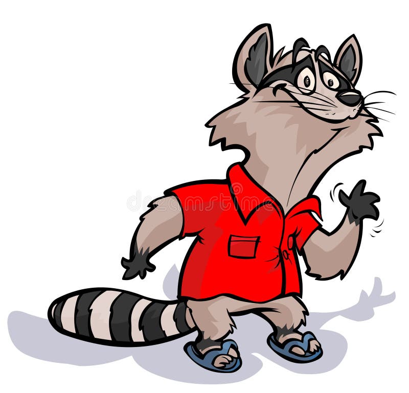 Cartoon raccoon stock vector. Illustration of wild, cartoon - 31290104