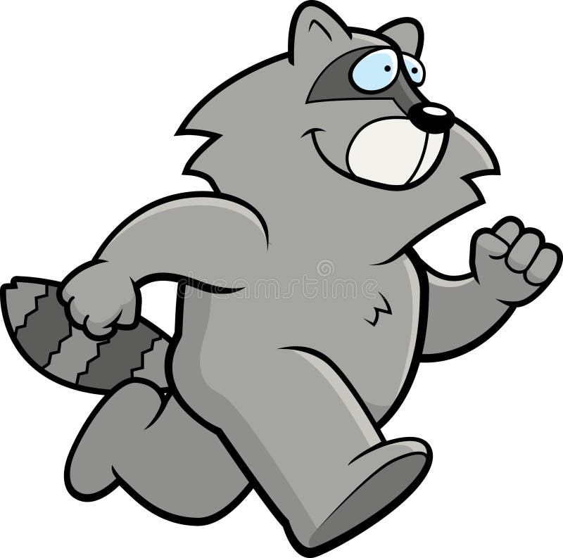 Raccoon Running stock vector. Illustration of wildlife - 9867742
