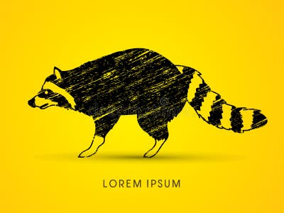 Raccoon side view stock vector. Illustration of procyon - 87561000