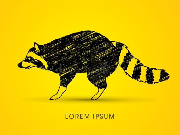 Raccoon side view stock vector. Illustration of procyon - 87561000