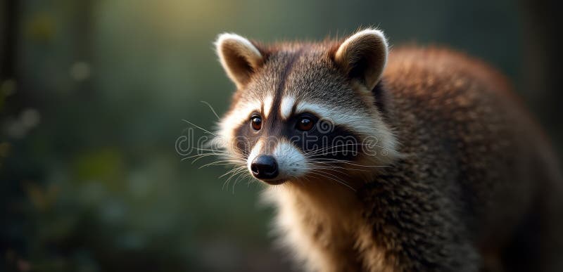 A Raccoon Standing in the Woods Looking at the Camera Stock Image ...