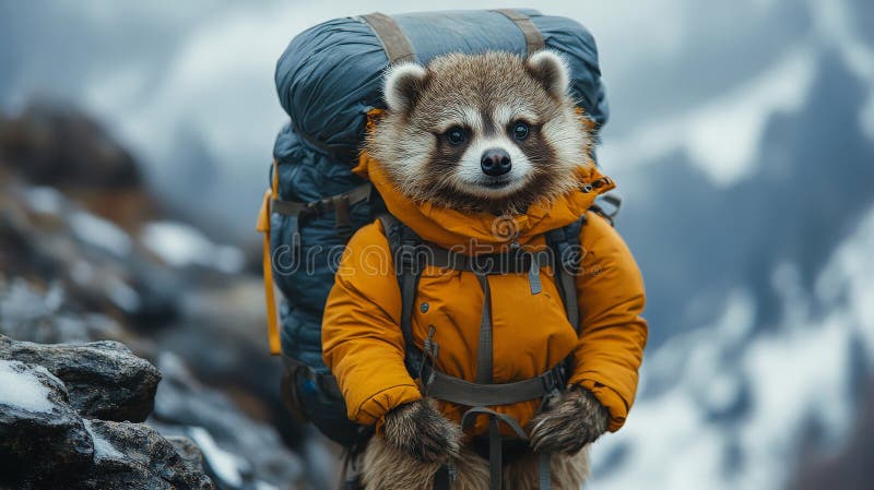 Raccoon on the Trail stock illustration. Illustration of animal - 346298754