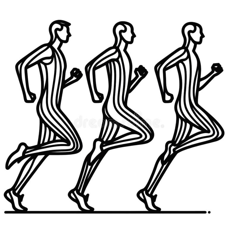 Runners Marathon Line Art Stock Illustrations – 166 Runners Marathon ...