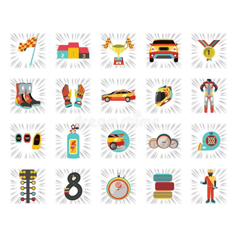 Race Car Collection. Vector Illustration Decorative Design Stock Vector ...