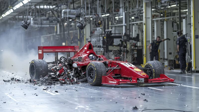 Race Car Crash Simulation at Automotive Testing Facility Safety ...