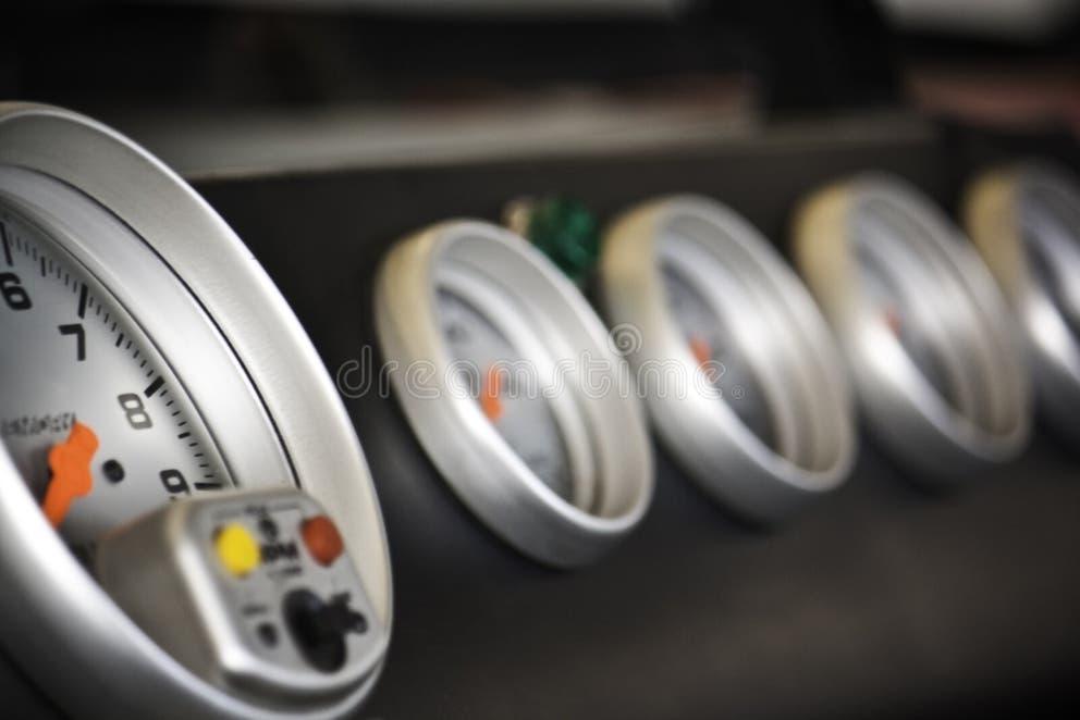 Race car dials stock photo. Image of race, dial, rpms - 13336366