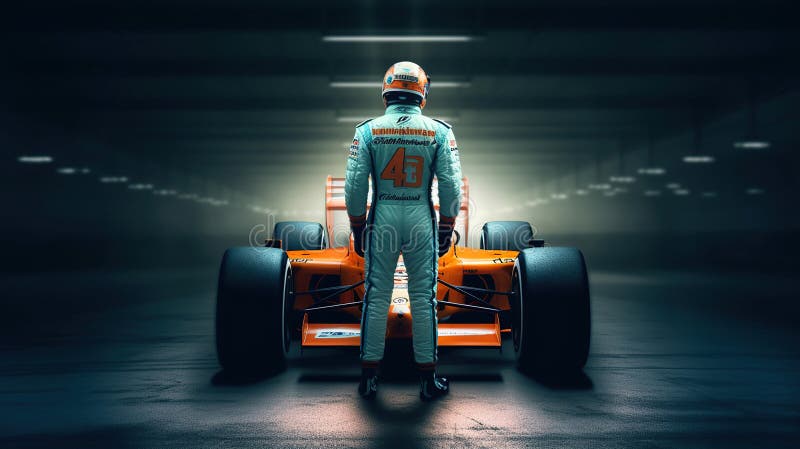 Race Car Driver Standing in a Race Track. Generative Ai Stock ...