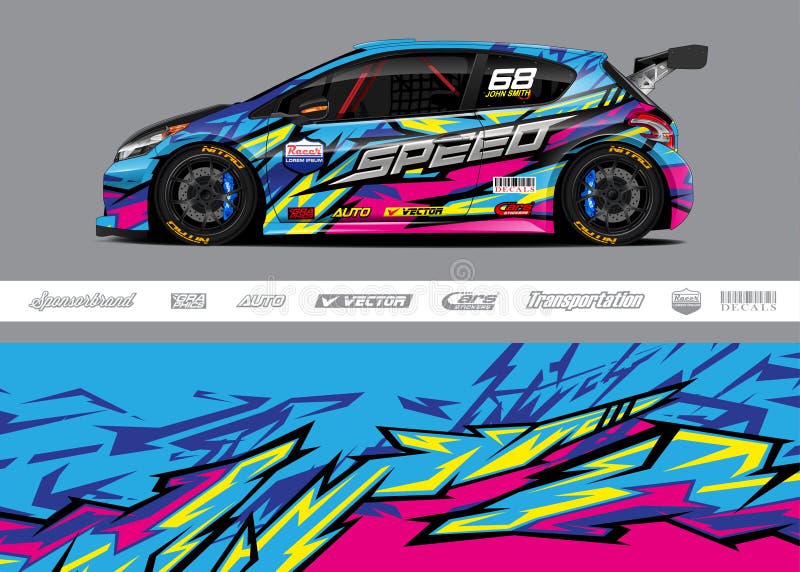 Car Wrap Decal Designs. Abstract Racing and Sport Background for Racing ...
