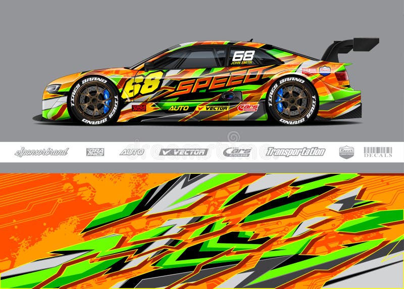 Car Livery Designs. Abstract Sripe Racing Background Stock Vector ...