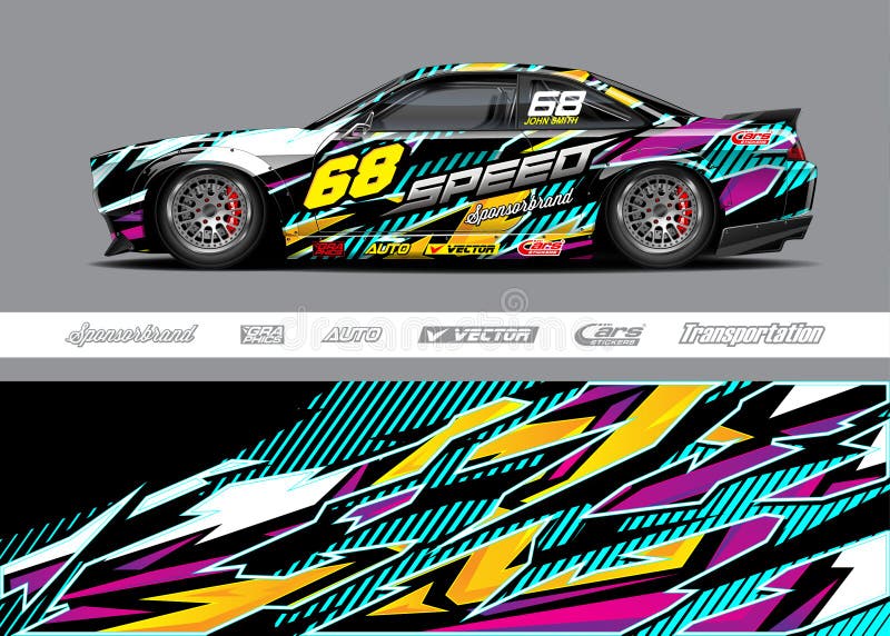 Race car livery designs stock vector. Illustration of drive - 209815588
