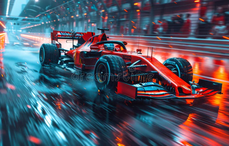 Race Car. Racer Drive on the Track Stock Image - Image of circuit ...