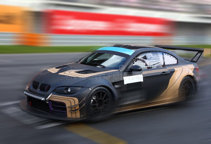 Race Car Racing on Speed Track Stock Photo - Image of energy, activity ...