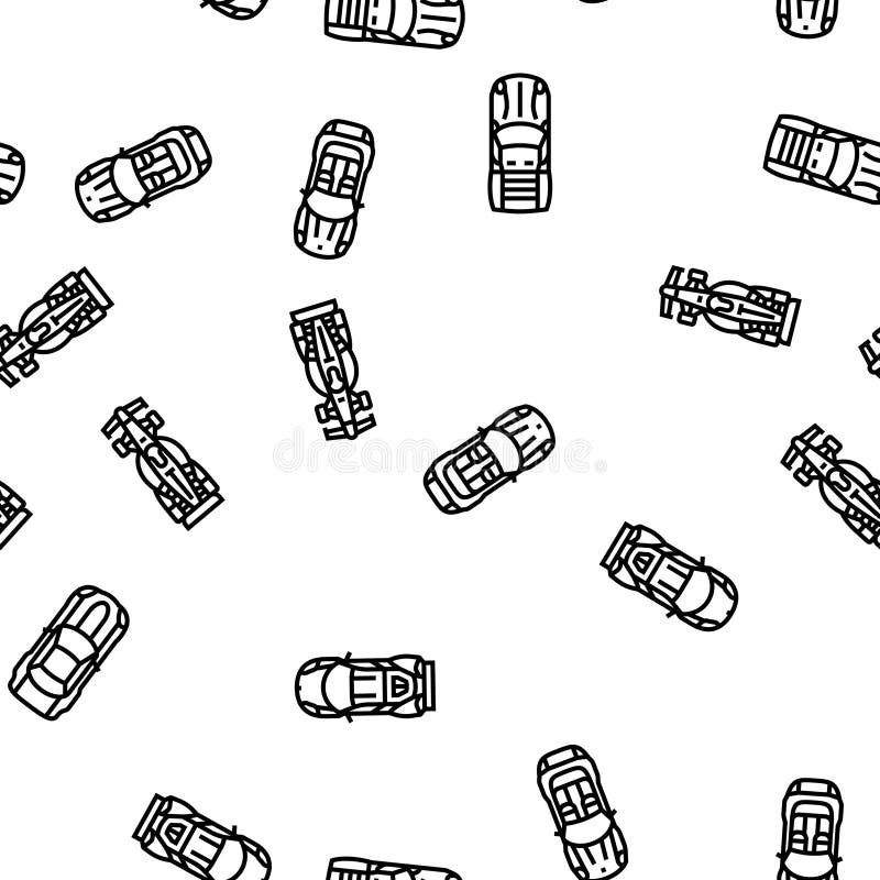 Race Car Speed Sport Vehicle Vector Seamless Pattern Stock Vector ...