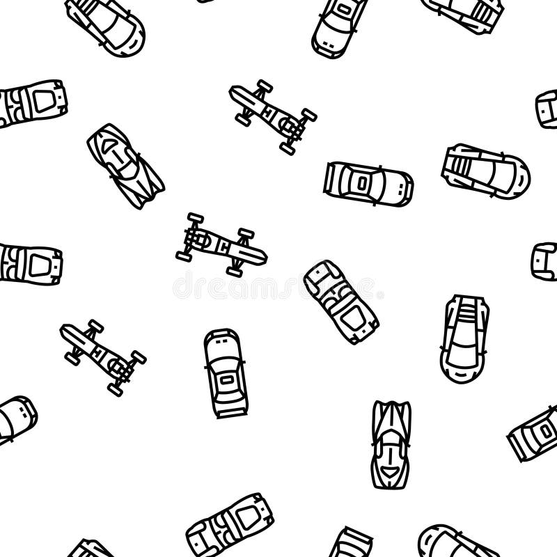 Race Car Speed Sport Vehicle Vector Seamless Pattern Stock Vector ...