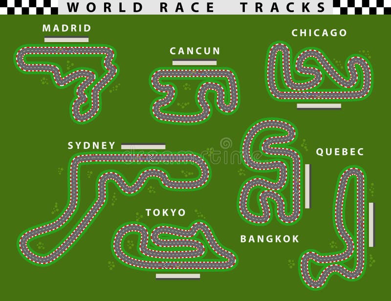 Race Car Sport Track Curve Road Vector. Top View of Car Sport ...