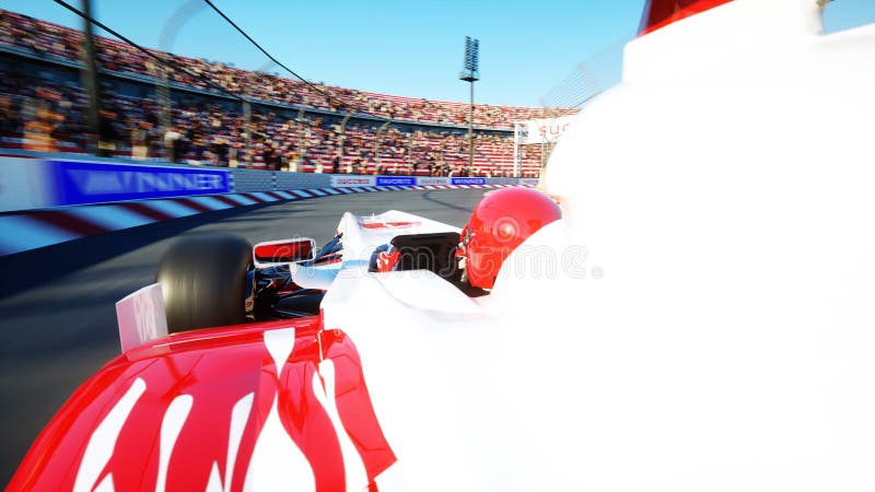 Race Car. Very Fast Driving. 3d Rendering. Stock Illustration ...