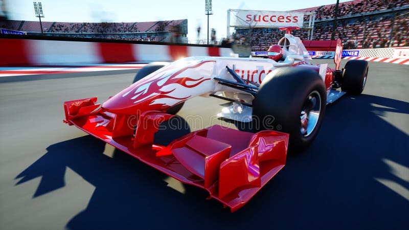 Race Car. Very Fast Driving. 3d Rendering. Stock Illustration ...