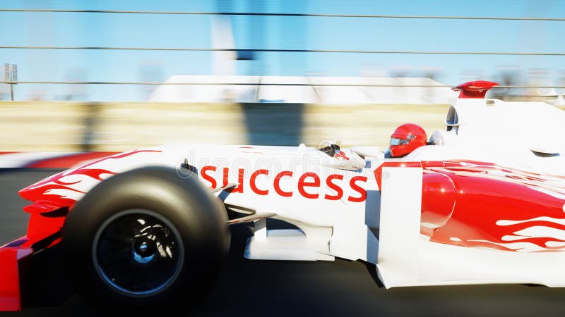 Race Car. Very Fast Driving. 3d Rendering. Stock Illustration ...