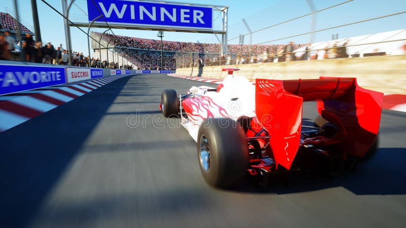 Race Car. Very Fast Driving. Succes Concept. 3d Rendering. Stock ...