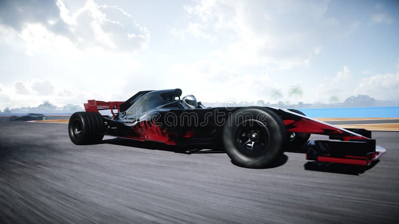 Race Car. Very Fast Driving. Succes Concept. 3d Rendering. Stock ...