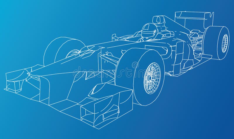 Race Car. Wire-frame. EPS10 Format. Vector Created of 3d. Stock Vector ...