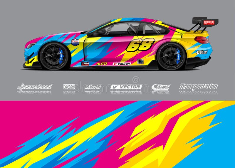 Race Car Wrap Illustrations Stock Vector - Illustration of decal, sharp ...