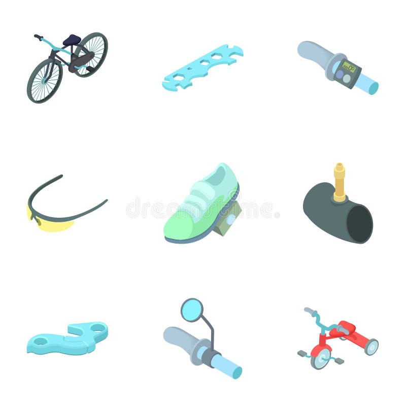 Race Cycling Icons Set, Cartoon Style Stock Vector - Illustration of ...