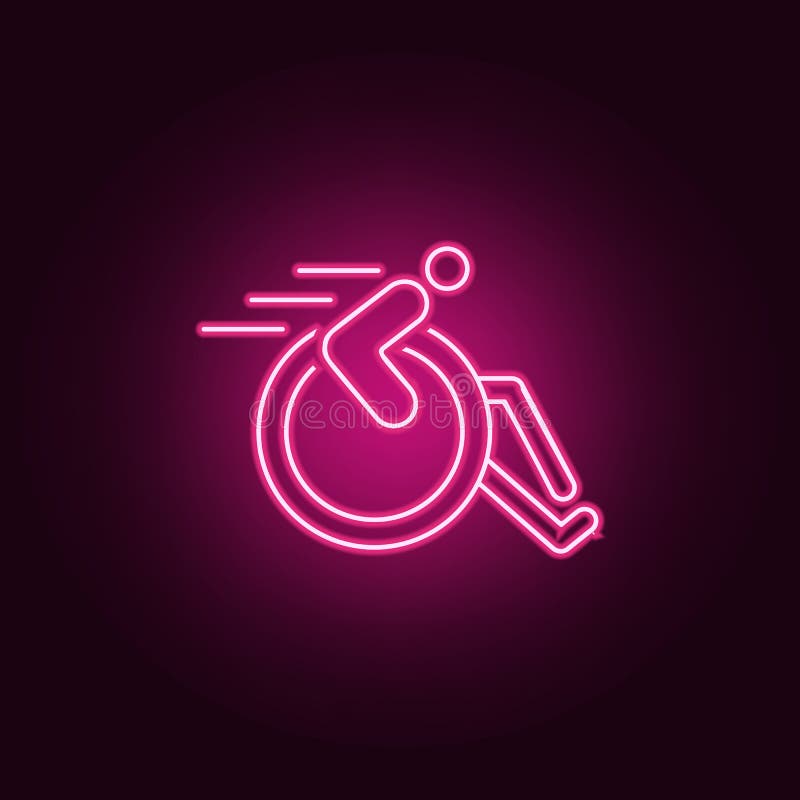 Race for the Disabled Icon. Elements of Disabled in Neon Style Icons ...
