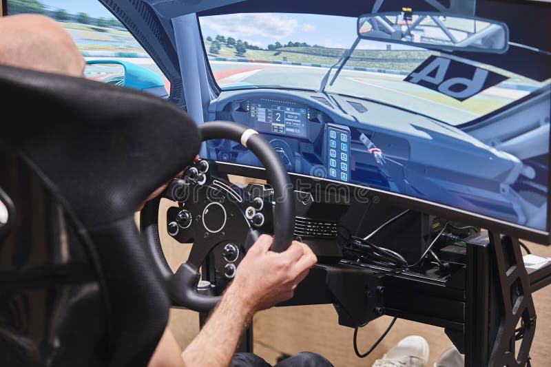 Race Driving Simulator Console Player. Video Game Control and ...