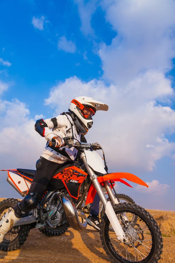 Dusty Desert Racer on a Motorcycle Stock Image - Image of dirt, gear ...