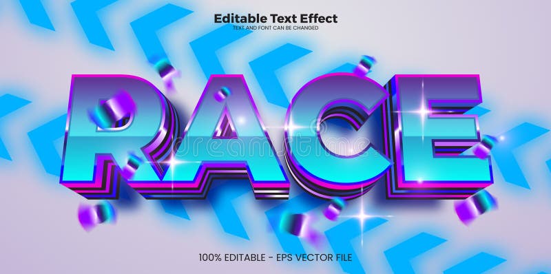 Race Editable Text Effect in Modern Trend Style Stock Vector ...
