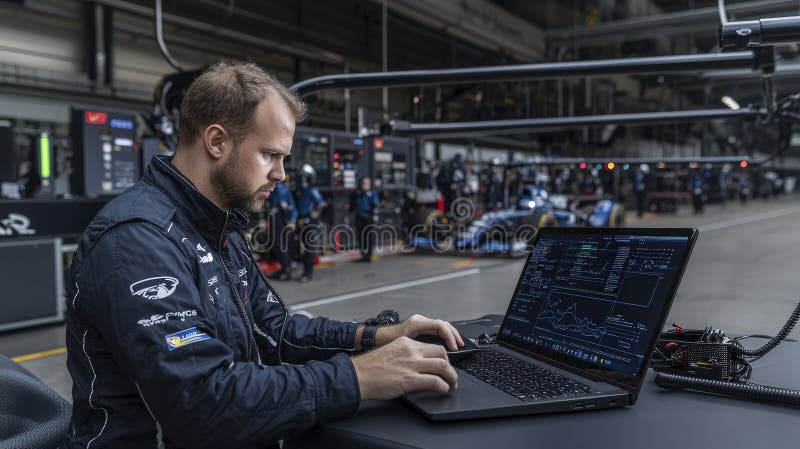 Automotive Technical Environment Race Engineer Evaluates Performance ...