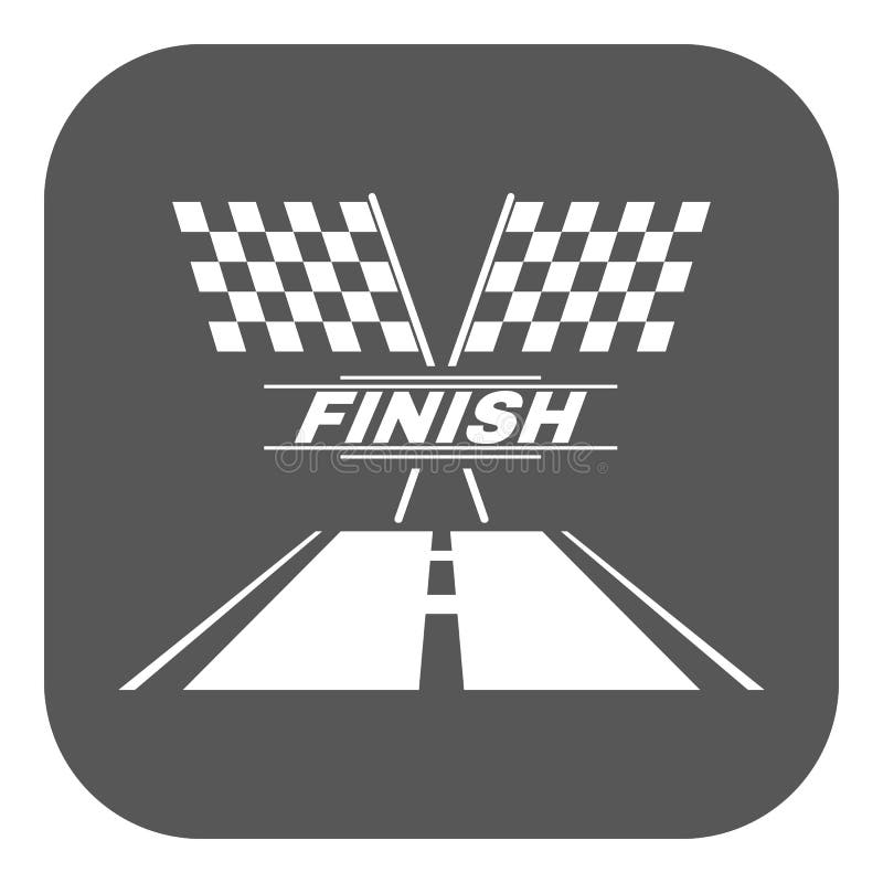 The Race Flag Icon. Finish Symbol Stock Vector - Illustration of button ...