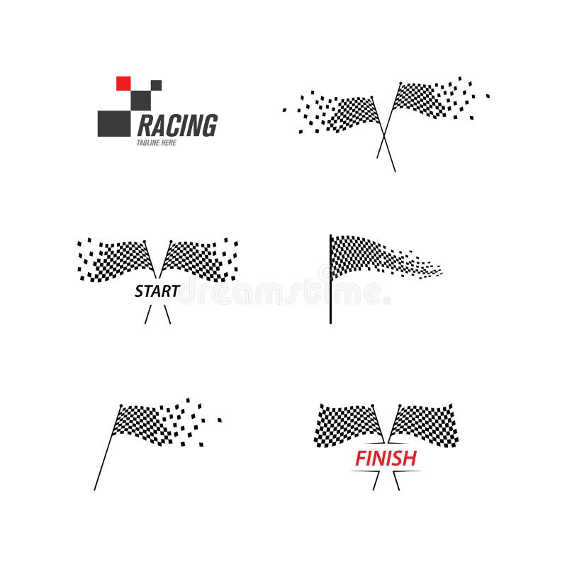 Race Flag Vector Icon Symbol. Simple Design Racing Flag Logo Template ...