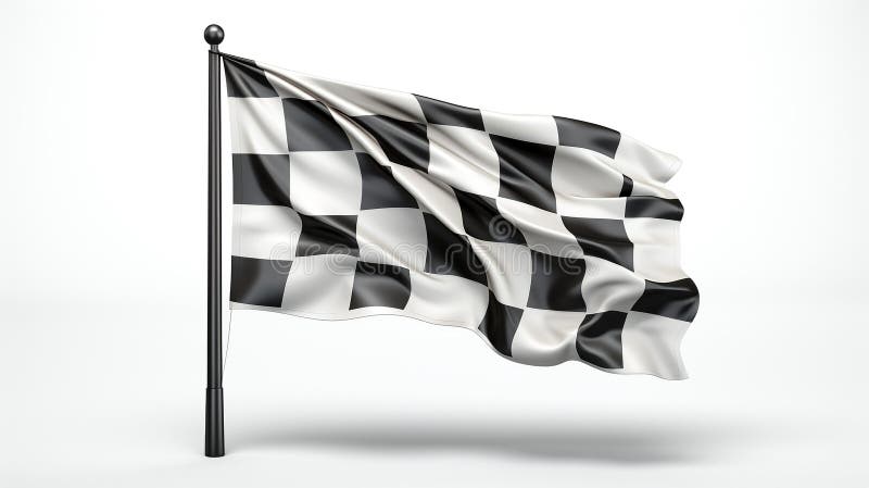 Race Flag Start , White Background Generate AI Stock Illustration ...