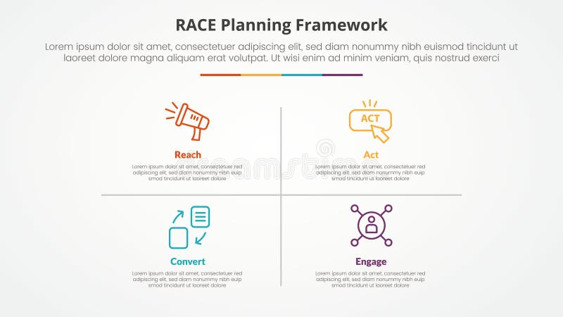 RACE Framework Infographic Concept for Slide Presentation with Matrix ...