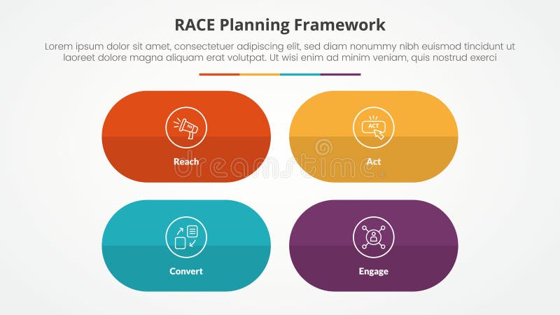 RACE Framework Infographic Concept for Slide Presentation with Round ...