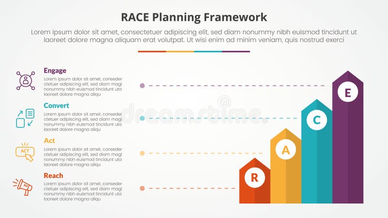 RACE Framework Infographic Concept for Slide Presentation with Vertical ...