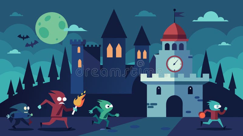 A Race through a Haunted Castle Avoiding S Set by Ghosts and Goblins ...