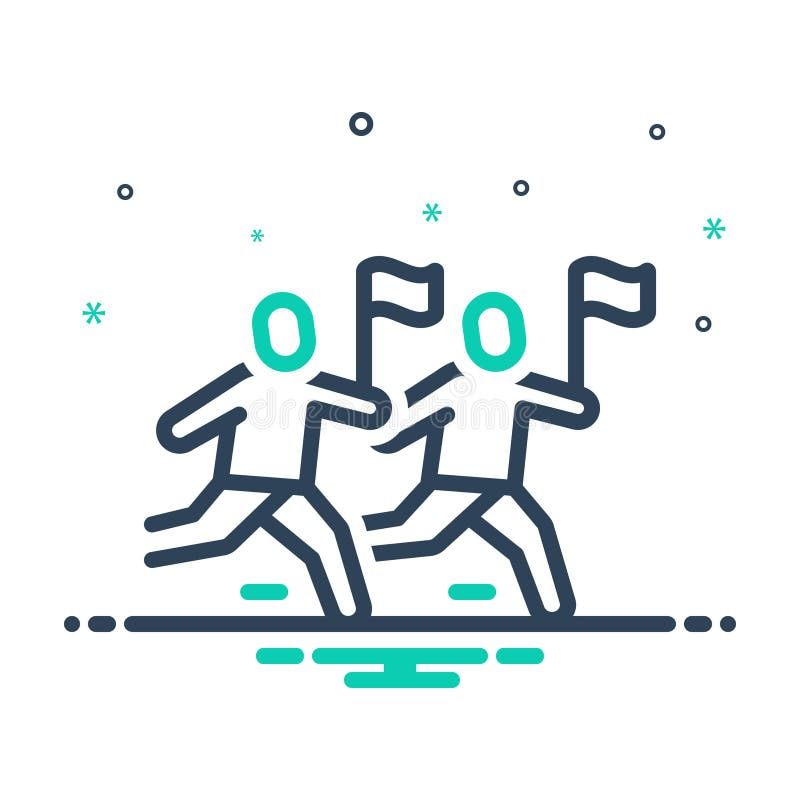 Mix Icon for Race, Races and Flag Stock Illustration - Illustration of ...