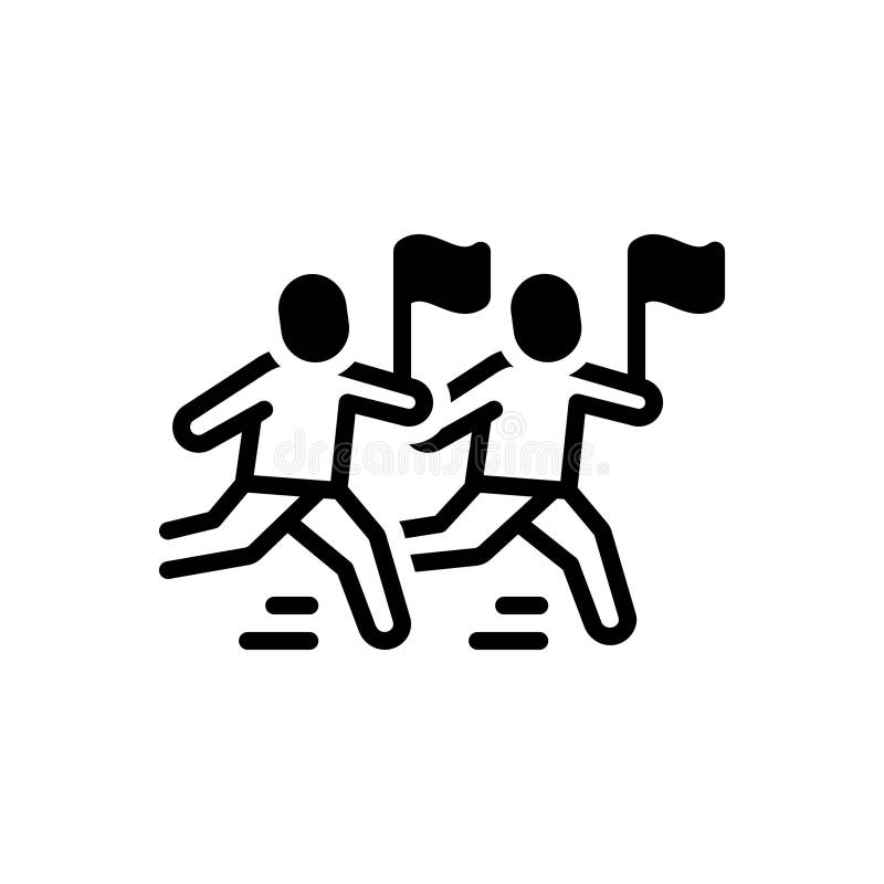 Black Solid Icon for Race, Races and Sport Stock Illustration ...