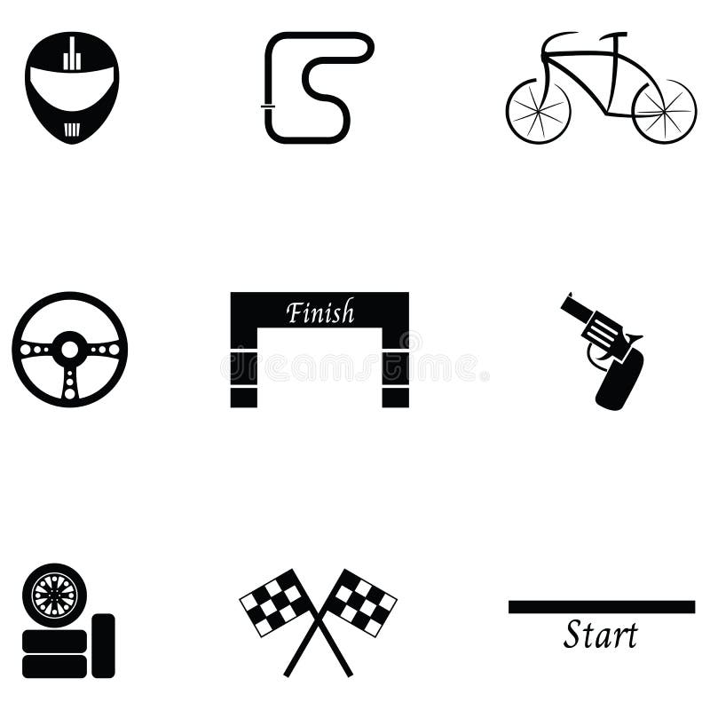 Race icon set stock vector. Illustration of fast, track - 139530897