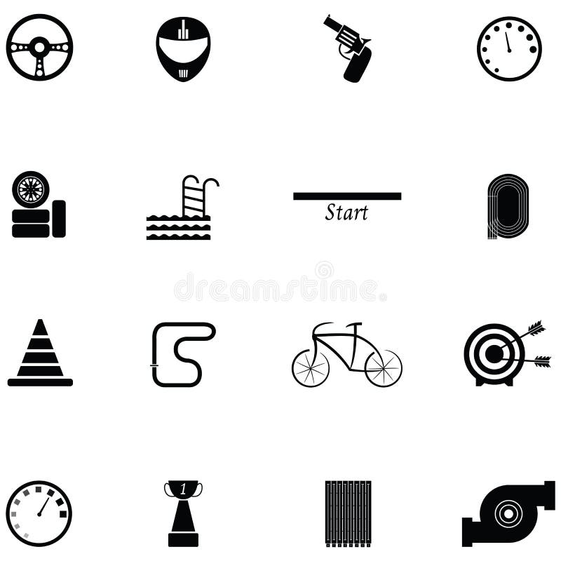 Race icon set stock vector. Illustration of racing, black - 139530918