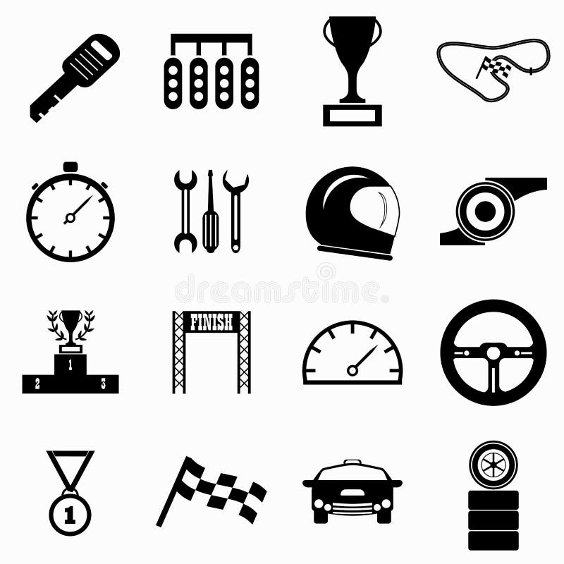 Race Icons Set, Cartoon Style Stock Vector - Illustration of race ...