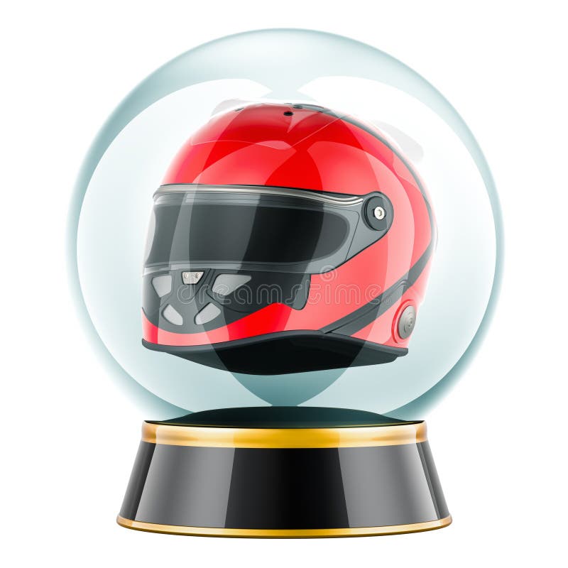 Race Predictions. Crystal Ball with Racing Helmet Inside Stock ...