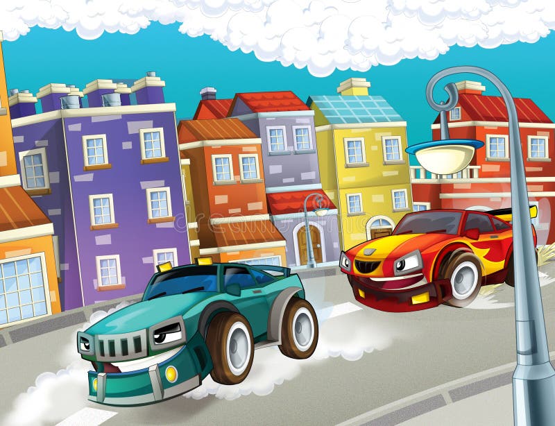 The race - speeding cars stock illustration. Illustration of doctor ...