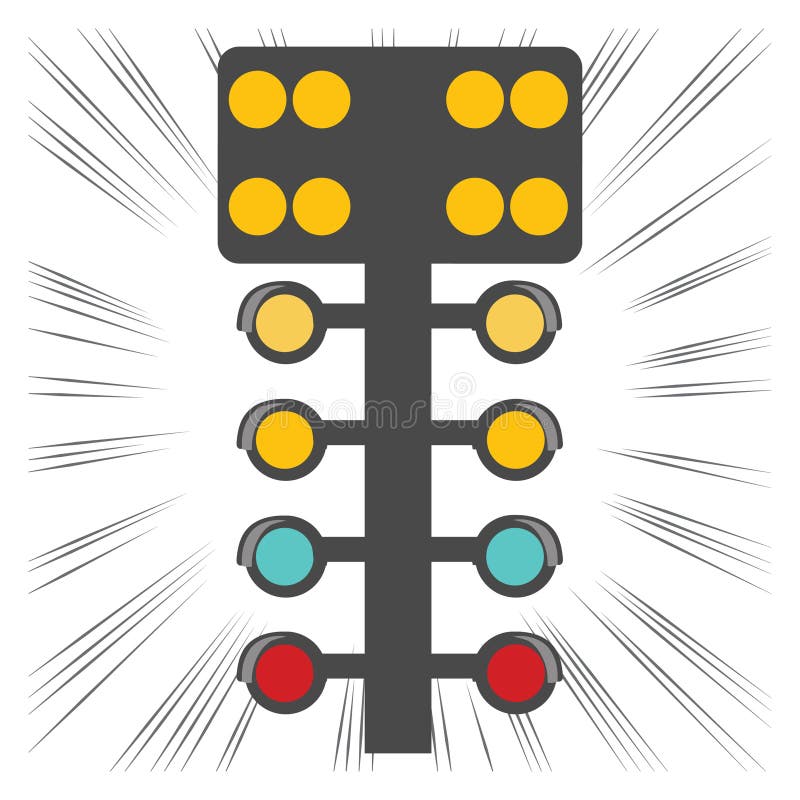 Race Start Lights. Vector Illustration Decorative Design Stock Vector ...