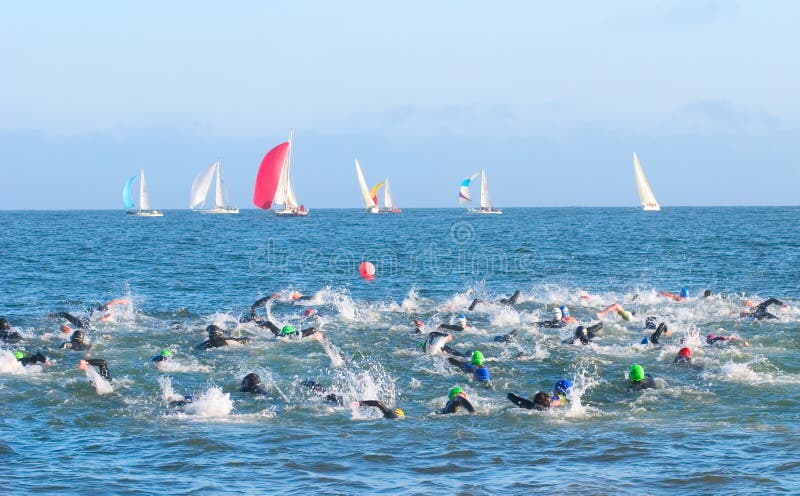 Race to the Buoy stock photo. Image of santa, horizontal - 2620510