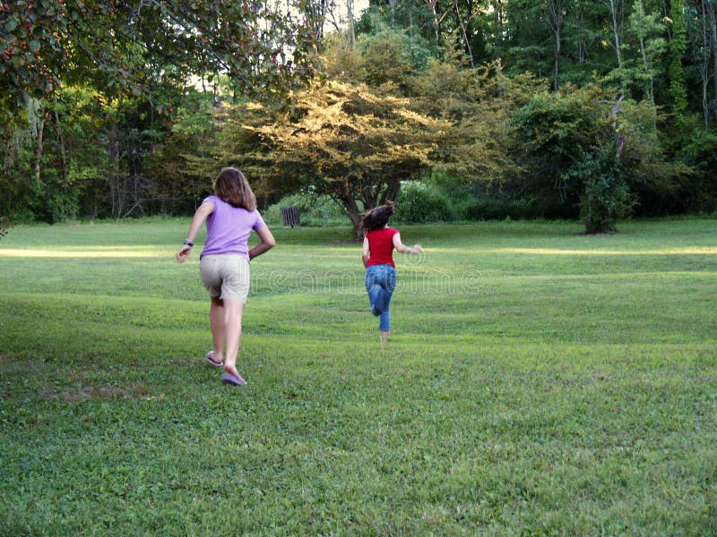 Race to the tree stock image. Image of sunlight, shorts - 208053