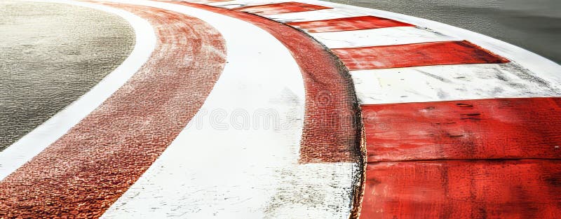 A Race Track Displaying a Sharp Curve and Skid Marks, Cut Out Stock ...